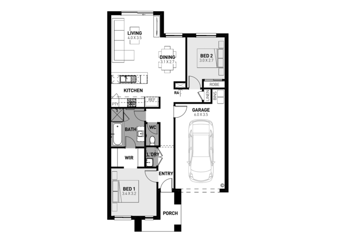 Maple | 2 Bedroom, 1 Bathroom Home Design | View Plans & More
