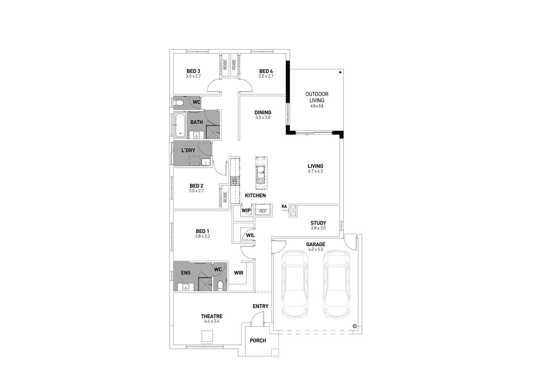 Willow | 4 Bedroom, 2 Bathroom Home Design | View Plans & More