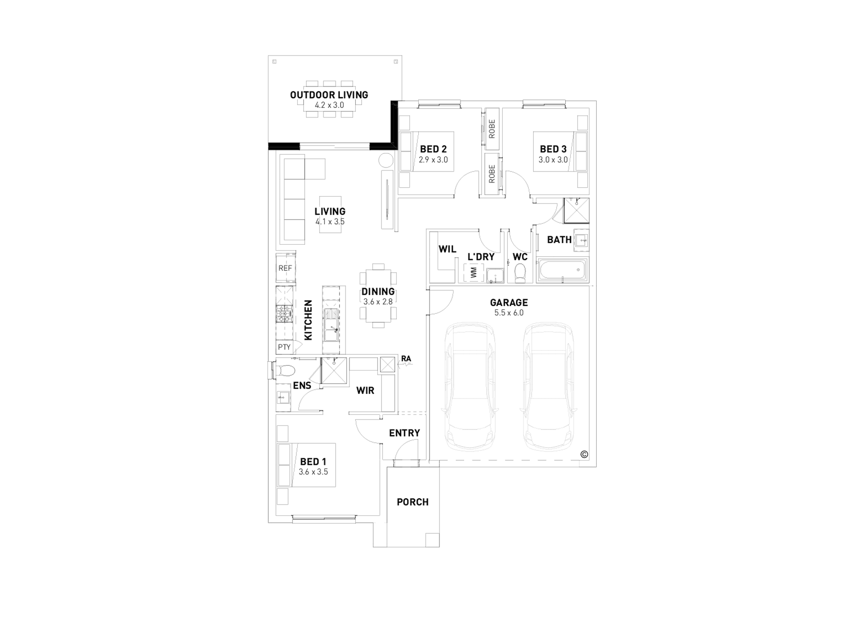 Jasper | 3 Bedroom, 2 Bathroom Home Design | View Plans & More