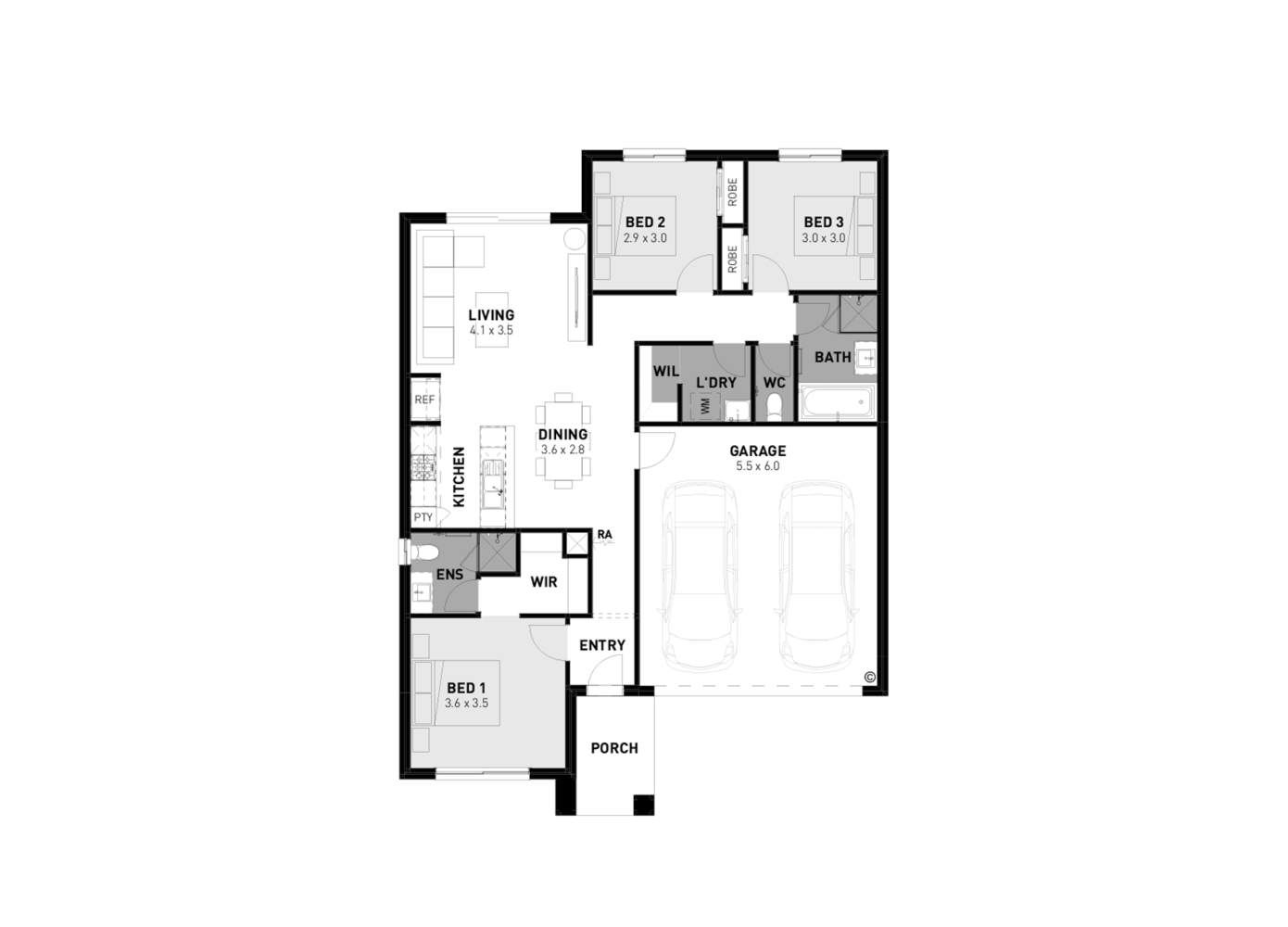 Jasper | 3 Bedroom, 2 Bathroom Home Design | View Plans & More