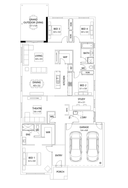 Lawson | 4 Bedroom, 2 Bathroom Home Design | View Plans & More
