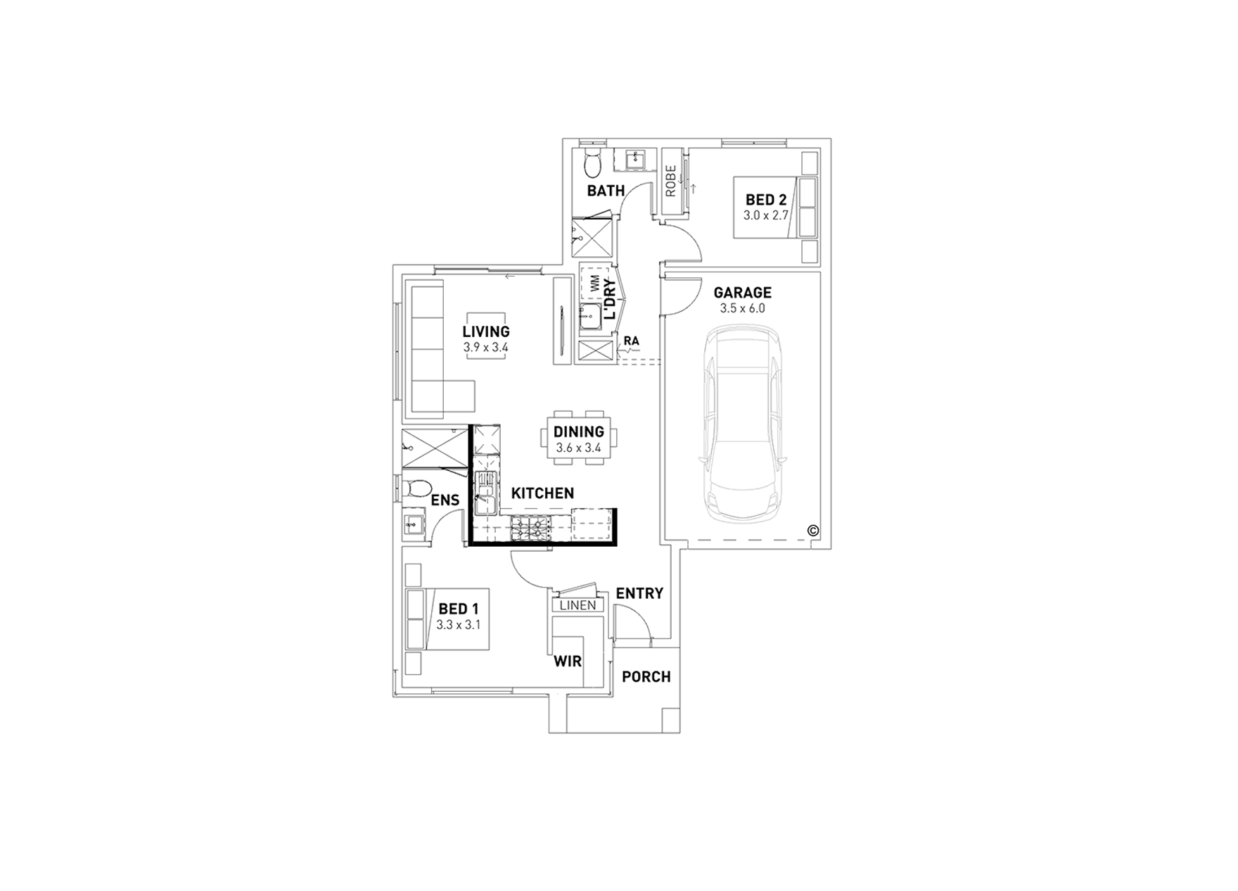 Bailey | 2 Bedroom, 2 Bathroom Home Design | View Plans & More