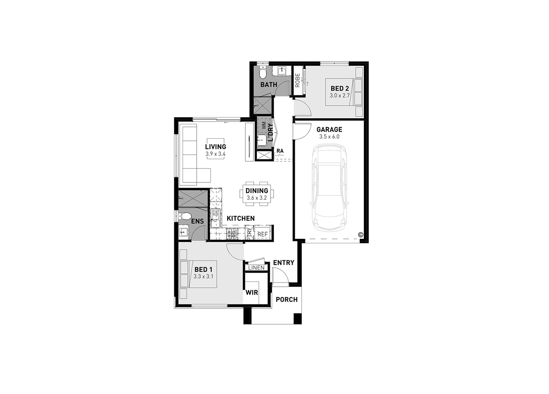 Bailey | 2 Bedroom, 2 Bathroom Home Design | View Plans & More