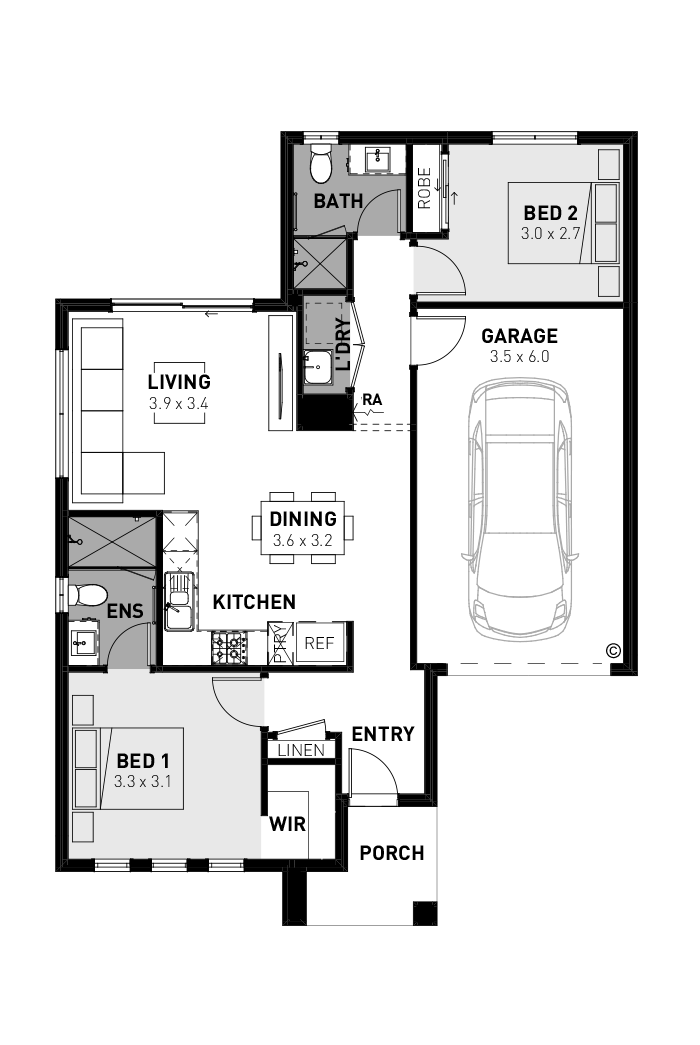 Bailey | 2 Bedroom, 2 Bathroom Home Design | View Plans & More